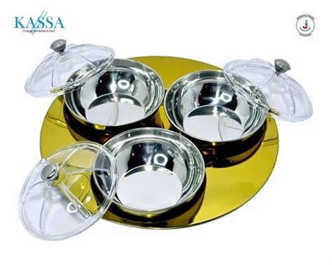 Stainless Steel 100ml Ss Dry Fruit Bowl Tray Set At Rs 460set In