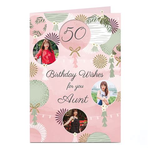 Buy Photo Birthday Card Aunt Balloons Editable Age For Gbp 299