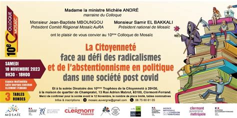 Colloque La Citoyennet Face Au D Fi Des Radicalismes Universit Clermont Auvergne
