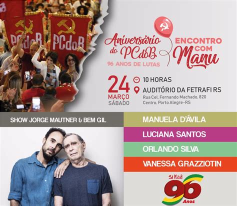 PCdoB comemora seus anos em Porto Alegre neste sábado PCdoB