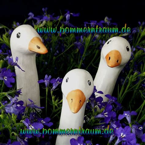 Gartenstecker Keramik Gans Keramik Gänse Gänse Hals mittelgross