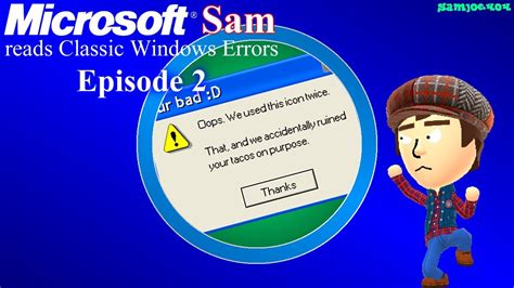 The Windows Xp Narrator Reads Funny Errors Again Youtube