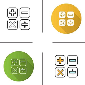 Maths Symbols Icon Add Linear Flat Vector Add Linear Flat Png And