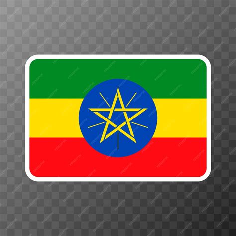 에티오피아 국기 공식 색상 및 비율 벡터 일러스트 레이 션 프리미엄 벡터