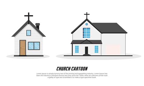 Simple And Clean Church Building Cartoon Design Icon Vector