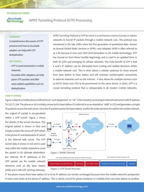 Gprs Tunneling Protocol Gtp Processing Technology Brief Pdf