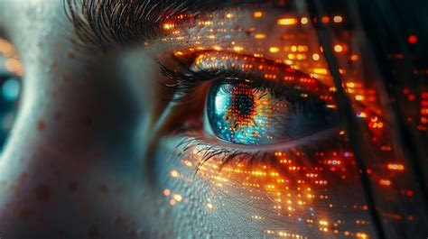 Digital Eye With Pixelated Grids Embedded Wallpaper Premium AI
