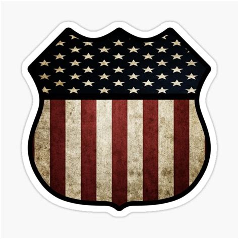 Us Flag Shield Sticker For Sale By Stepz2007 Redbubble