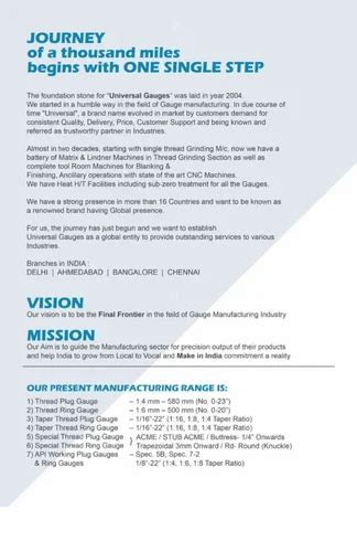 Universal Gauges OHNS Line Pipe Thread Gauges API B Spec At Piece In Pune