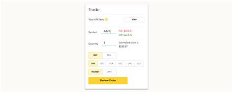 Manual Trading Widget On Alpaca