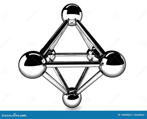 Close Up Metallic Model Of Molecule Stock Illustration Illustration