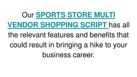 Ppt Sports Store Multi Vendor Shopping Script Website Scripts