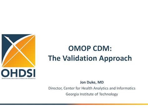 Pdf Omop Cdm The Validation Approach · • Ohdsi Creates Two Types Of Software Etl Software