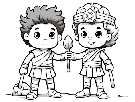 David And Jonathan A Powerful Bond Coloring Page