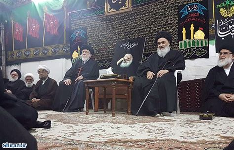 حضور آیت الله العظمی شیرازی در بیت مرجع فقید آیت الله العظمی طباطبائی قمی