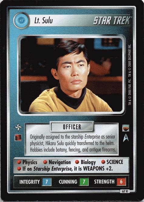 Lt Sulu Ttwtbase Cardguide Wiki Fandom