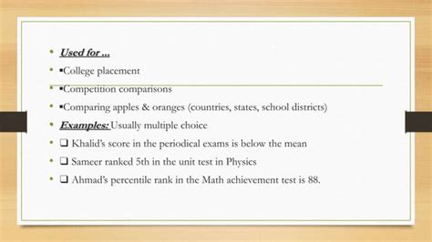 Norm Referenced And Criterion Referenced Pptx