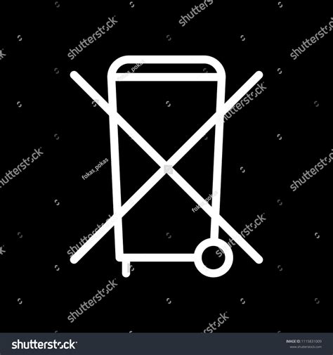 No Trash Bin Crossed Litter Linear Stock Vector Royalty Free