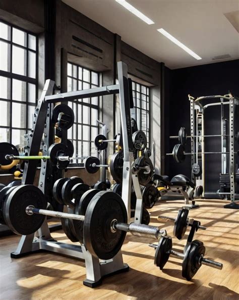 An Illustration Of A Gym With Luxurious Architecture And Fitness