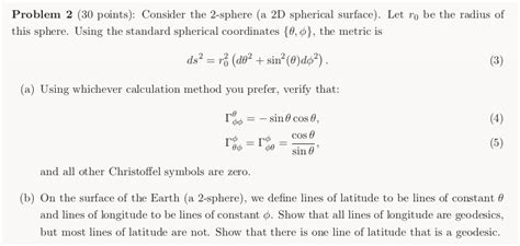 Solved Problem 2 30 Points Consider The 2 Sphere A 2D Chegg