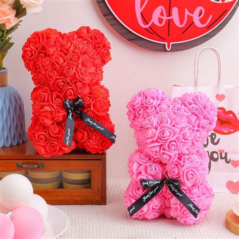 Oso Peluche Con Rosas Artificiales De Fomix Fg 1377
