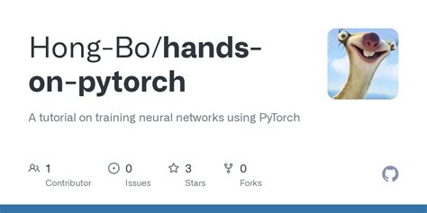 GitHub Hong Bo Hands On Pytorch A Tutorial On Training Neural