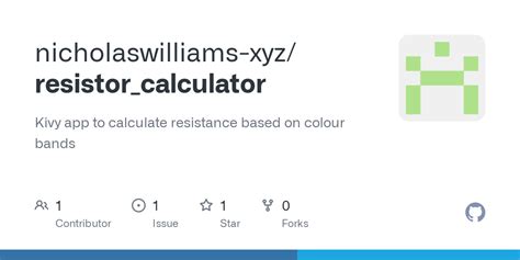 GitHub Nicholaswilliams Xyz Resistor Calculator Kivy App To