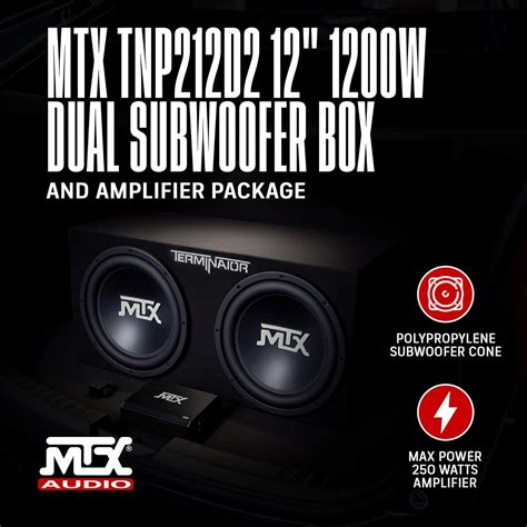 Mtx Dual 12 Inch Subwoofers With Loaded Enclosure 1200w Max Power