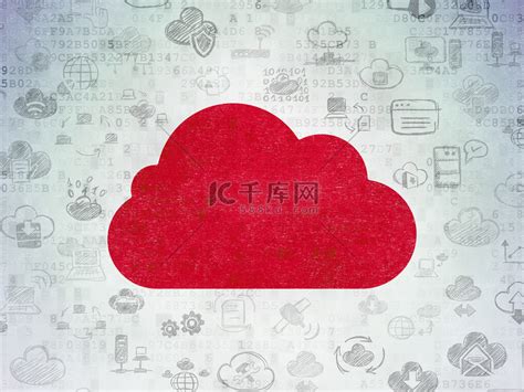 云计算概念：数字数据纸背景上的云高清摄影大图 千库网