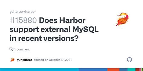 Does Harbor Support External Mysql In Recent Versions Issue