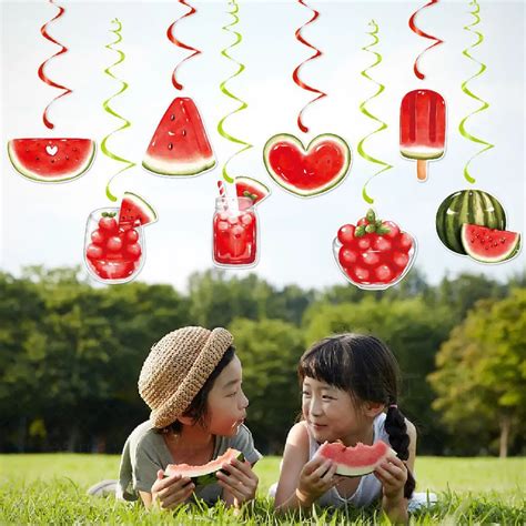 수박 화환 여름 수박 난쟁이 배너 하와이 과일 소용돌이 펜던트 열대 해변 생일 파티 장식 Aliexpress