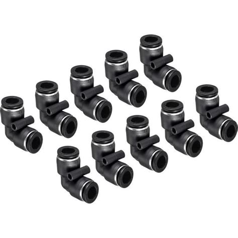 10 Paquet Coude Pousser Pour Connecter Tube Raccord Pneumatique Air