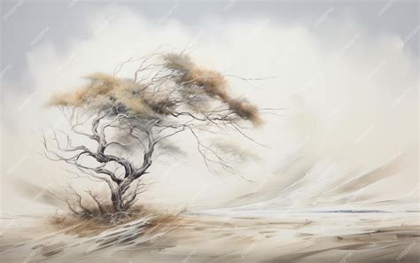 Premium Photo Abstract Wind Blown Trees Representation