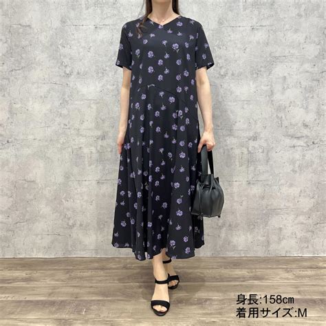 2wayフラワープリントワンピース（mサイズ ブラック Indivi（インディヴィ）） 【公式】brista（ブリスタ） 洋服サブ