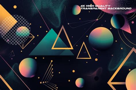 Premium PSD Abstract Shapes With Triangles And Spheres On A Dark Blu