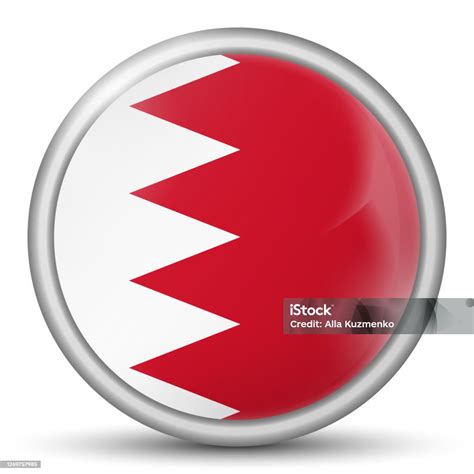 바레인의 국기와 유리 빛 공 둥근 구 템플릿 아이콘 국가 기호 흰색 배경에 강조 표시된 광택 사실적 공 3d 추상 벡터 일러스트레이션 큰 거품 3차원 형태에 대한 스톡 벡터
