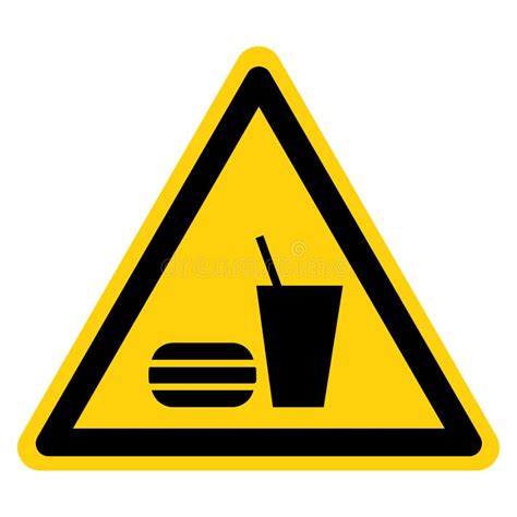 Waarschuwing Geen Symbool Voor Eten Of Drinken Vectorillustratie