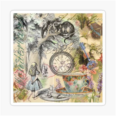 Cheshire Cat Alice In Wonderland Sticker For Sale By Antiqueart