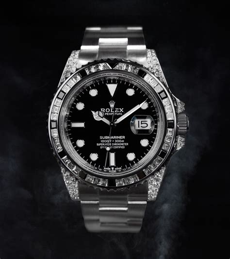 Rolex Submariner Date 41 Mm Oystersteel Custom Diamond Set With