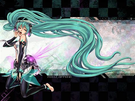 Female In Teal Hair Anime Character HD Wallpaper Wallpaper Flare