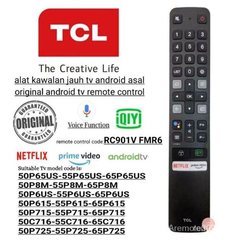 Original Tv Remote Control Android Tcl Rc901v Fmr6 Rc902v Fmr6 Remote