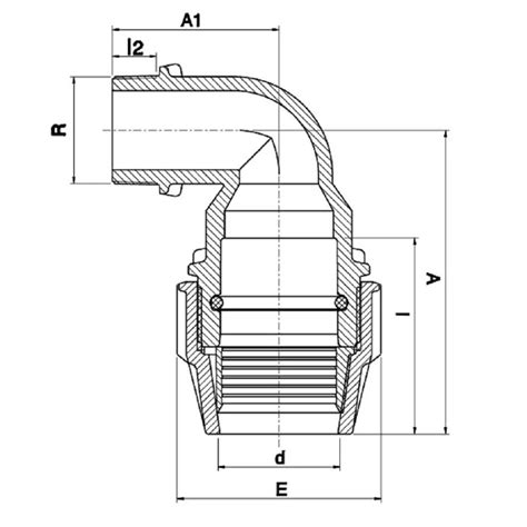 Cot Pehd Ø32 Mm X 1 E 90º Pn16