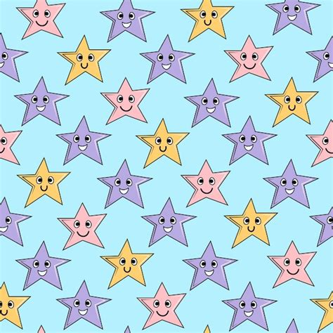Premium Vector Funny Stars Seamless Pattern In Cartoon Style