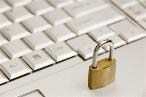 Lock Over A Laptop Keyboard Stock Photo Image Of Notebook Computer 13485388