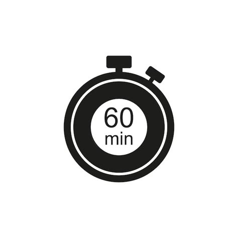 Premium Vector Clock Icon Vector Illustration Timer Sign 60 Min On