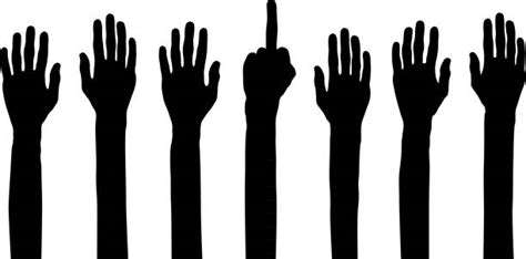 Silhouette Of Hand Flipping Off Illustrations Royalty Free Vector