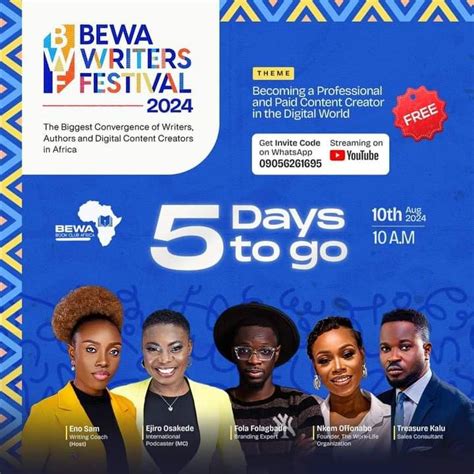 Wow Its Just 5 Days To Africas Biggest Convergence Of Writers