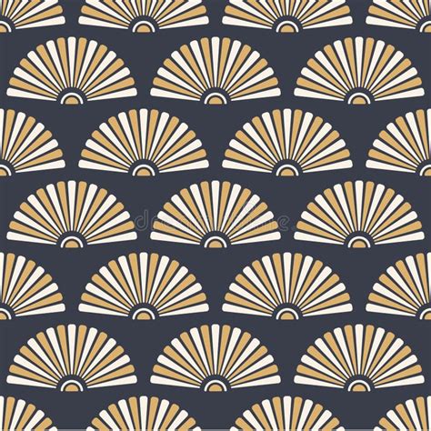 Fans Seamless Vector Pattern Geometric Shapes Seamless Background