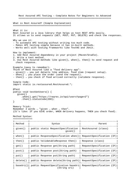 Rest Assured Api Testing Guide Pdf Xml Schema Software Engineering