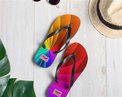 Vintage Rainbow Flip Flops Wth Suede Strap And Slight Platform Etsy